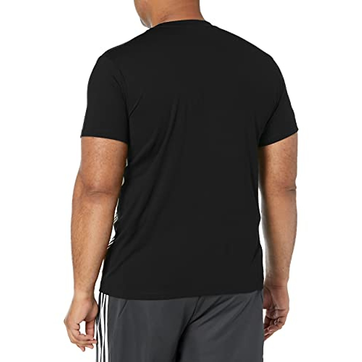 adidas Men's AEROREADY 3-Stripes Tee, Black/White, Medium