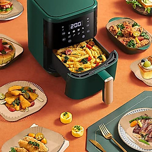 100Pcs Air Fryer Disposable Paper Liners, chfine 6.3 Inch Parchment Paper Liners Square, Non-stick Food Grade Baking Paper Air Fryer Cookers Sheets Liners for Baking Roasting Microwave Pans Oven