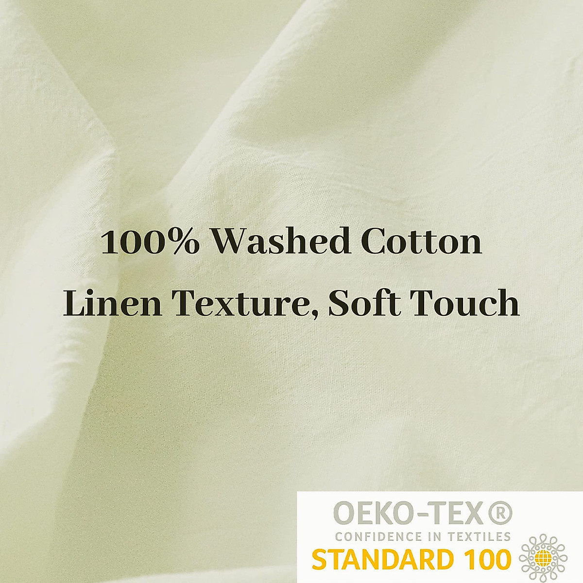 NEXHOME PRO Duvet Cover Set Queen Size Linen Feel Textured Organic Natural 100% Washed Cotton Duvet Cover 3 Pieces Bedding Set with Zipper Closure, Breathable (No Comforter) Milk