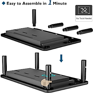 BONTEC 2 Pack Monitor Stand Riser with Drawer, 3 Height Adjustable PC Monitor Riser for Desk with Mesh Platform for Laptop, Computer, iMac, PC, Printer up to 44LBS/20KG, Cable Ties Included