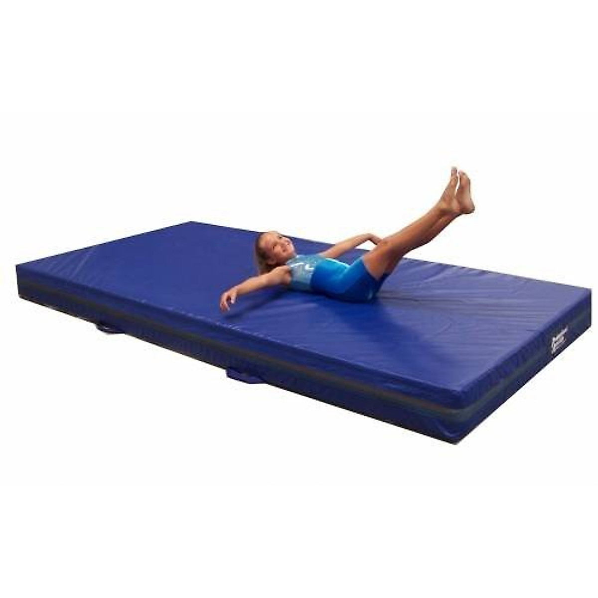 Team Sports Gymnastics 4" Skill Throw Landing Mats 4'x6', Blue Vinyl and 1.8 Density Poly-Foam