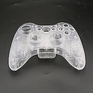 Full Hard Case Housing Shell Buttons Mod Kit Component Cover for Xbox 360 Game Controller (A-Clear)