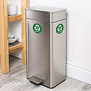 iSYFIX Compost Sticker for Trash Can Bins - 6 pack 5 inch – Premium Self-Adhesive Vinyl, Laminated for Weatherproof, UV Resistant, Perfect label stickers for containers, Ideal Sign for Kitchen, Office