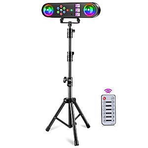 DJ Lights with Stand,5 in 1 Dj Lights for Parties Set Disco Ball Party Light with Remote Control, UV,Strobe, Dyeing Led Par Light and Pattern Lights for Bar Gig Wedding Christmas Stage Lights