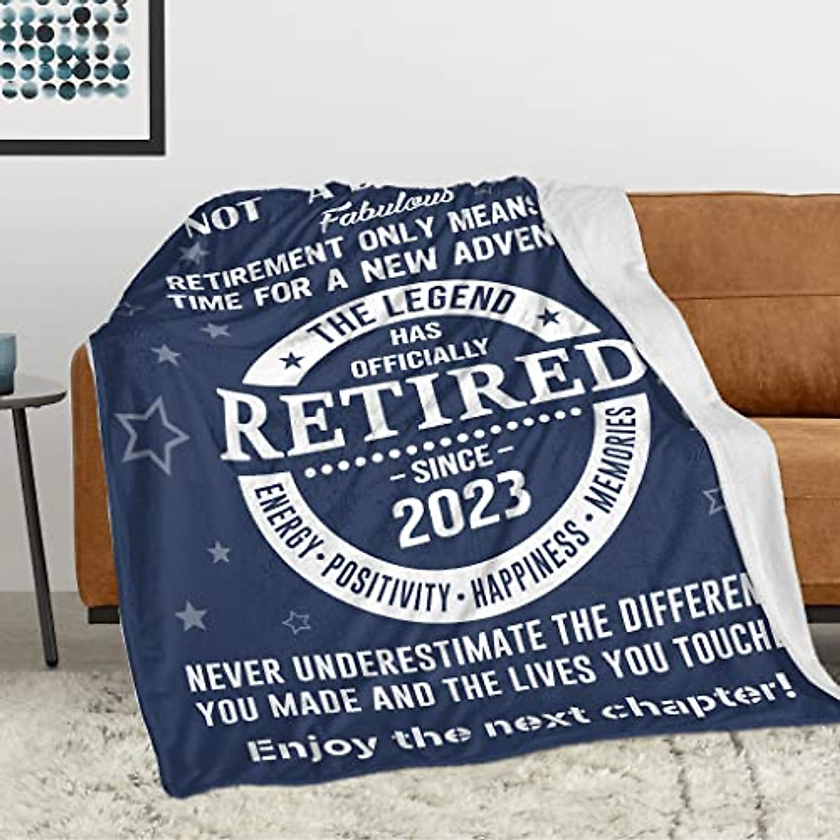 Julazy Retirement Gifts for Women Men 2023 - Female Mens Retirement Gifts Blanket 60"x50" - Best Retirement Gift Throw Blanket for Nurse, Police, Teacher, Coworker, Boss, Dad, Mom