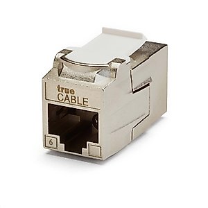 trueCABLE Shielded Cat6 Keystone Jack Coupler, PoE++ (4PPoE), UL Listed, ETL Verified, ANSI/TIA 568-2.D Cat 6 Performance Compliant, Female to Female RJ45 Couplers, 12 Pack