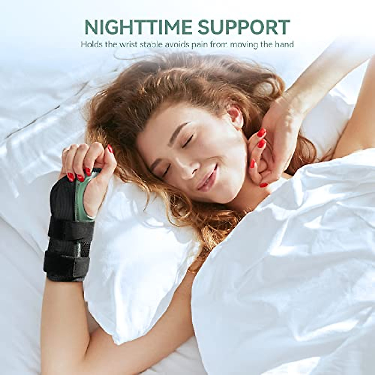 AGPTEK Wrist Brace, Wrist Support for Carpal Tunnel, Night Sleep Wrist Splint, Hand Brace for Arthritis, Sprains, Tendonitis and Joint Pain, Suitable for Right Hand, S：5.1-7.9in