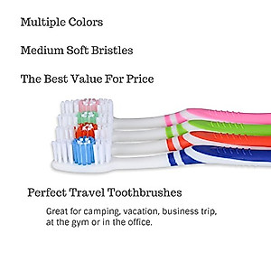 G-Smile 144 Individually Wrapped Disposable Toothbrushes, Regular Size Head, Soft Bristle, Color Vary, Convenient & Affordable (Soft)