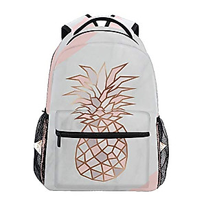 senya Pink Pineapple Backpack School Bag Travel Rucksack for Students Teen Girls
