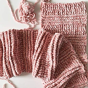 Clisil 2 Skeins Velvet Yarn Knitting Crochet Soft Coffee Brown Velvet Chenille Yarn DIY Luxury Velvet Sweater Scarf Blanket Knot Pillow Hat Yarn