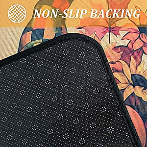 Fall Gnome Pumpkin Decorative Kitchen Rugs and Mats Set of 2, Fall Thanksgiving Gnome Sunflower Maple Leaves Seasonal Decorative Kitchen Mat 17"x47"+17"x30"