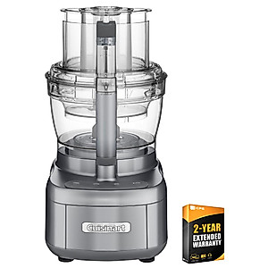 Cuisinart FP-2GM Elemental Food Processor with 11-Cup and 4.5-Cup Workbowls, Gunmetal Bundle with 2 YR CPS Enhanced Protection Pack
