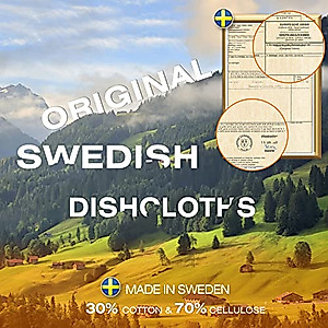 DR DAPPER Swedish dishcloths for Kitchen, Swedish Dish Towels & Cellulose Sponge Cloth, Reusable Paper Towels & Dish Clothes for Washing Dishes, Absorbent Kitchen Towels, Made in Sweden, Eco-Friendly
