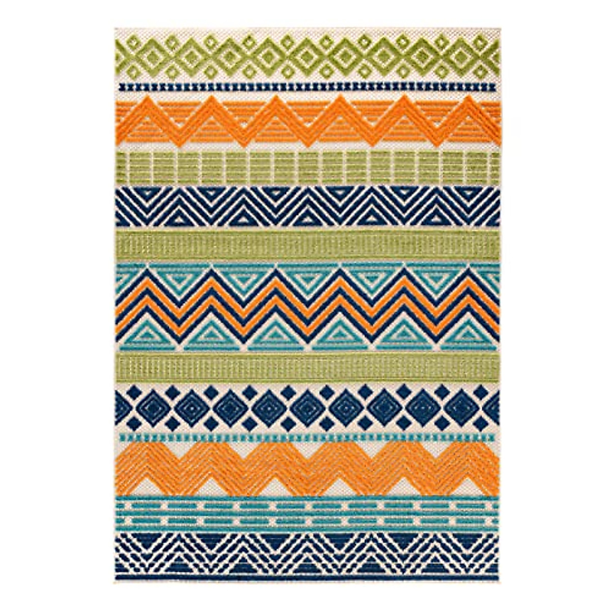 Rugshop Marbella Contemporary Boho Non-Shedding Outdoor Rug Patio Deck Backyard Indoor/Outdoor Area Rug 5' x 7' Multi