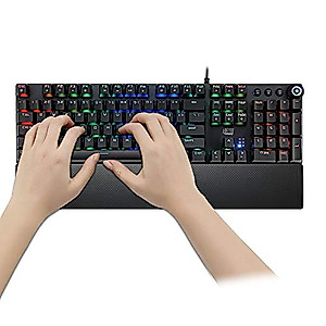 Adesso RGB Programmable Mechanical Gaming Keyboard with Detachable Magnetic Palmrest, 108 Keys, Black