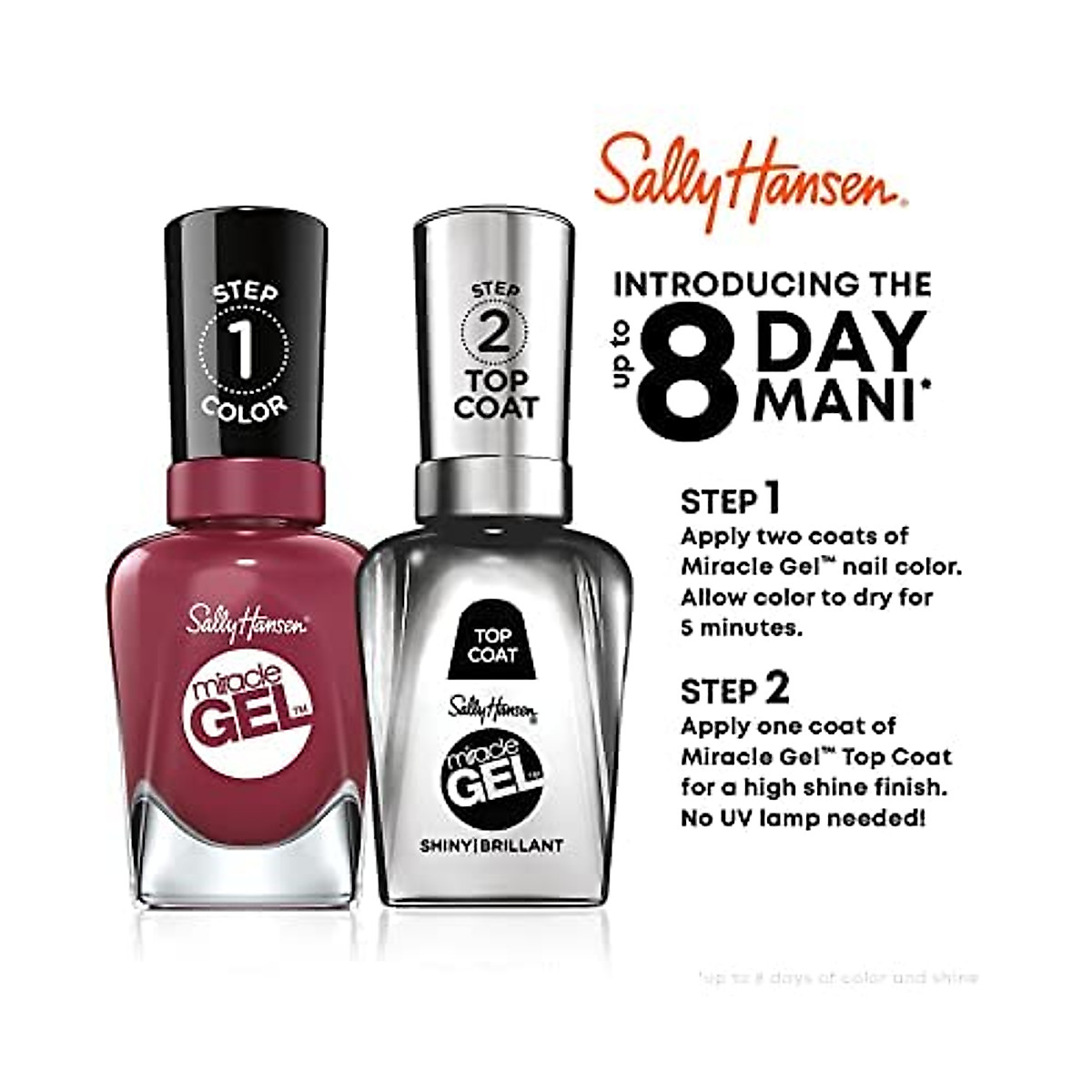 Sally Hansen Miracle Gel Friends Duo 2 pack: THE ONE WITH (LAVENDOOR & TOP COAT SHINY)