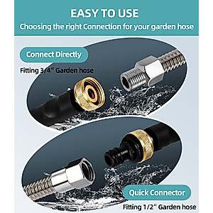 Hamirah Jet Nozzle High Pressure Hose Nozzle, Hydro Jet Heavy Duty Nozzle Sprayer With 3 Different Nozzles, 3-In-1 High Pressure Wand, Hose Quick Connectors For Patio Car Pet Window Washing