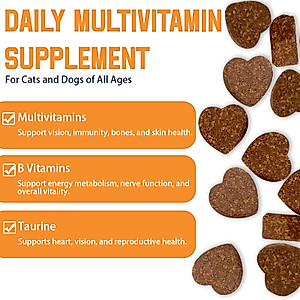 Pet Nutritional 12-in-1 Multivitamin Soft Chews Supplement for Dogs & Cats – Immune, Skin, Coat, and Digestion Support with Vitamins A, B, C, D, E & Minerals (170 Chews)