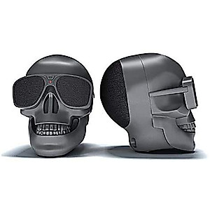 Mingyuan Bluetooth Speaker with Skull Head Shape Portable Wireless Speaker for Desktop PC/Laptop Notebook/Mobile Phone/MP3/MP4 Player(Cable Charger Gift)