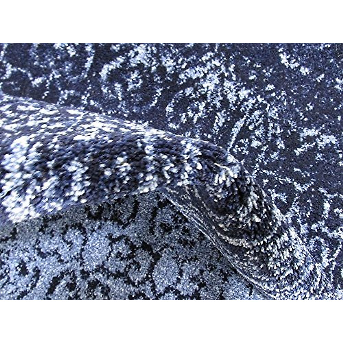 Unique Loom Del Mar Collection Area Rug-Transitional Inspired with Modern Contemporary Design, Rectangular 5' 1" x 8' 0", Blue/Navy Blue