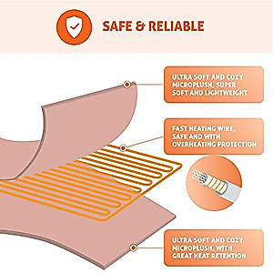 Degrees of Comfort Electric Blanket Queen Size | Heated Blankets with Dual Control | Auto Shut Off, 20 Heating Levels, Machine Washable, Red, 84Wx90L