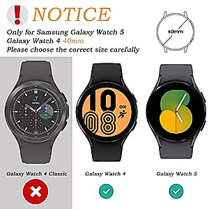 12 Pack Soft Case Compatible with Samsung Galaxy Watch FE & Galaxy Watch 5 & Galaxy Watch 4 40mm/44mm, Soft TPU All-Around Protective Bumper Built-in Screen Protector(12 Colors,40mm)