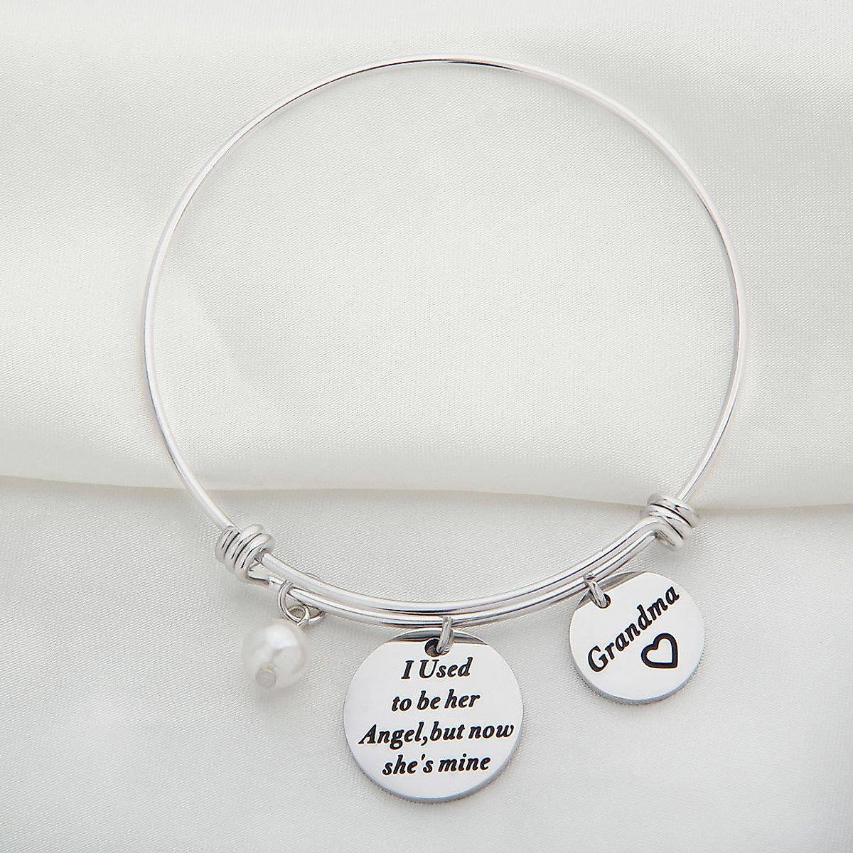 WUSUANED Memorial Jewelry I Used to Be His/Her Angel Bracelet in Memory of Loved One Grandpa Grandma Sympathy Gift