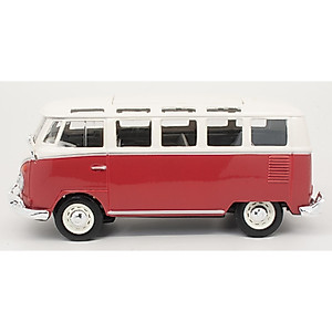 Maisto Volkswagen Van "Samba" Bus, Red & Beige 31956 - 1/25 (1/24) Scale Diecast Model Toy Car
