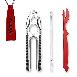 WENDOM Crab Lobster Crackers and Tools Set 3pcs Includes Crab Leg Crackers, Lobster Shellers, Crab Forks/Picks and Portable Storage Bag Seafood Tools (3)