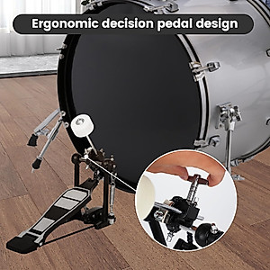 Bass Drum Pedal,Drum Pedal,Kick Drum Pedal with Hammer,Chain Drive Bass Pedal, Drum Practice Pad Instrument Accessories