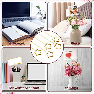 20Pcs Metal Floral Place Card Holder, Star Shape Flower Pick Clips Table Number Holders, Gold Metal Card Picture Holder Pick, Floral Gift Card Holder Clips for Wedding Party Favor