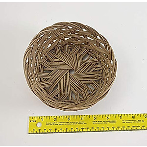 CalCastle Round Gift Baskets, Woven Bread Roll Baskets, Food Serving Baskets, Natural Coco Midrib Material (7" - 3 PCS)