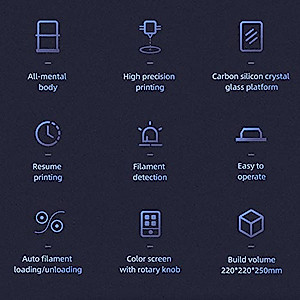 Voxelab Aquila X2 Upgrade 3D Printer Integrated Structure Design with Carborundum Glass Platform and TMC2208 32-bit Silent Mainboard, 8.66x8.66x9.84in Printing Size