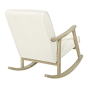 OSP Home Furnishings Gainsborough Rocker with Padded Seat and Solid Wood Frame, Linen Fabric with Brushed Finish