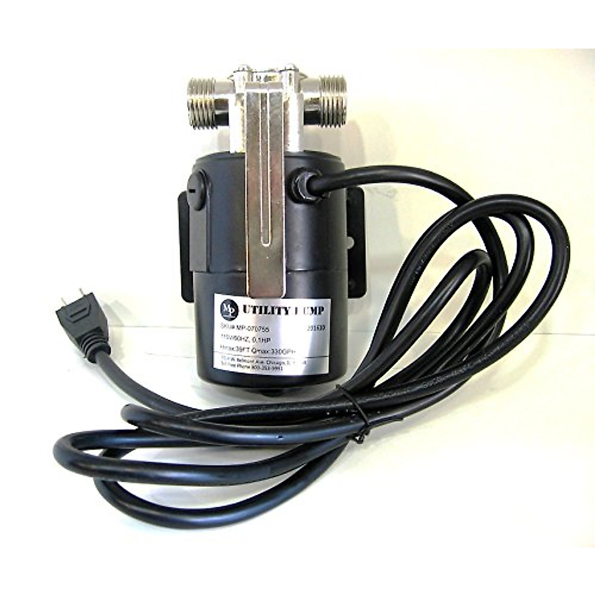 Portable Mini Electric Water Transfer Utility Sump Pump 330 GPH 115-Volt with Metal Connectors that are Standard & 3/4" Garden Hose. Great for removing water from aquariums, outdoor ponds, seepage