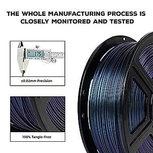 FLASHFORGE 3D Printer Filament Color Changeable PLA Filament 1.75mm, Different Color by Light, Perfectly Hide The Layer Line, 1kg (2.2lbs) Spool-Dimensional Accuracy +/- 0.02mm (Burnt Titanium, PLA)