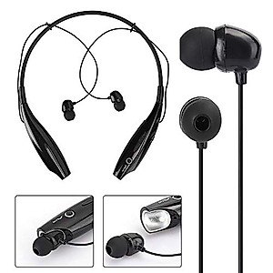 Portable Bluetooth Wireless Neckband Earphones Retractable Stereo Sound Noise Reduction Sports Headsets(Black)