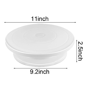 KEILEOHO 2 Pack 11 Inch Premium Cake Turntables, Smoothly Turns for Cake Decorating, Lightweight & Durable Stand for Decoration, Sculpting, Model Building, Painting