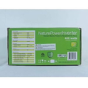 Nature Power 38304 Pure Sine Wave Inverter, 400-watt