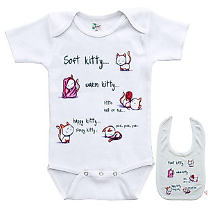 Soft Kitty ..Big Bang Theory Custom Baby bodysuit onesie & matching bib