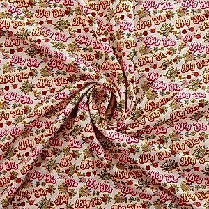 Lil Sis Retro Floral DBP Fabric - Double Brushed Polyester 4 Way Stretch - 1 yard
