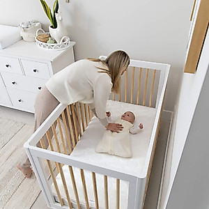 HALO DreamWeave Breathable Mesh Baby Crib Mattress and Aden + Anais Essentials Crib Sheets, White & Briar Rose