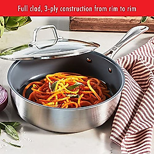 ZWILLING Spirit 3-ply 10-pc Stainless Steel Ceramic Nonstick Pots and Pans Set, Dutch Oven, Fry Pan