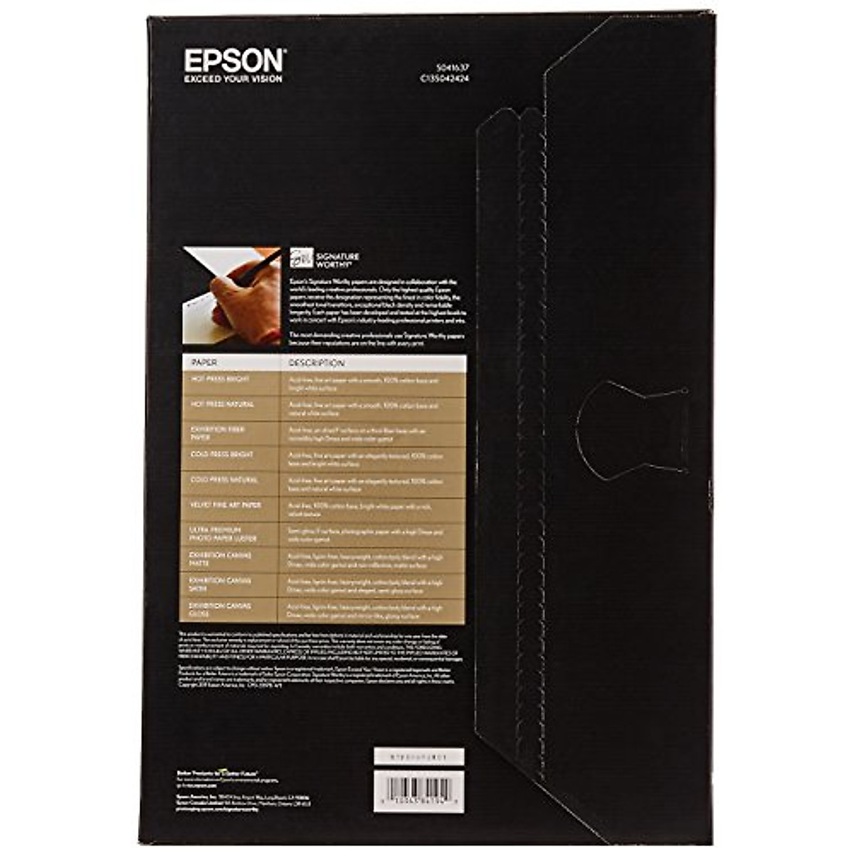 Epson S041637 Velvet Fine Art Paper, 13 x 19, White (Pack of 20 Sheets)