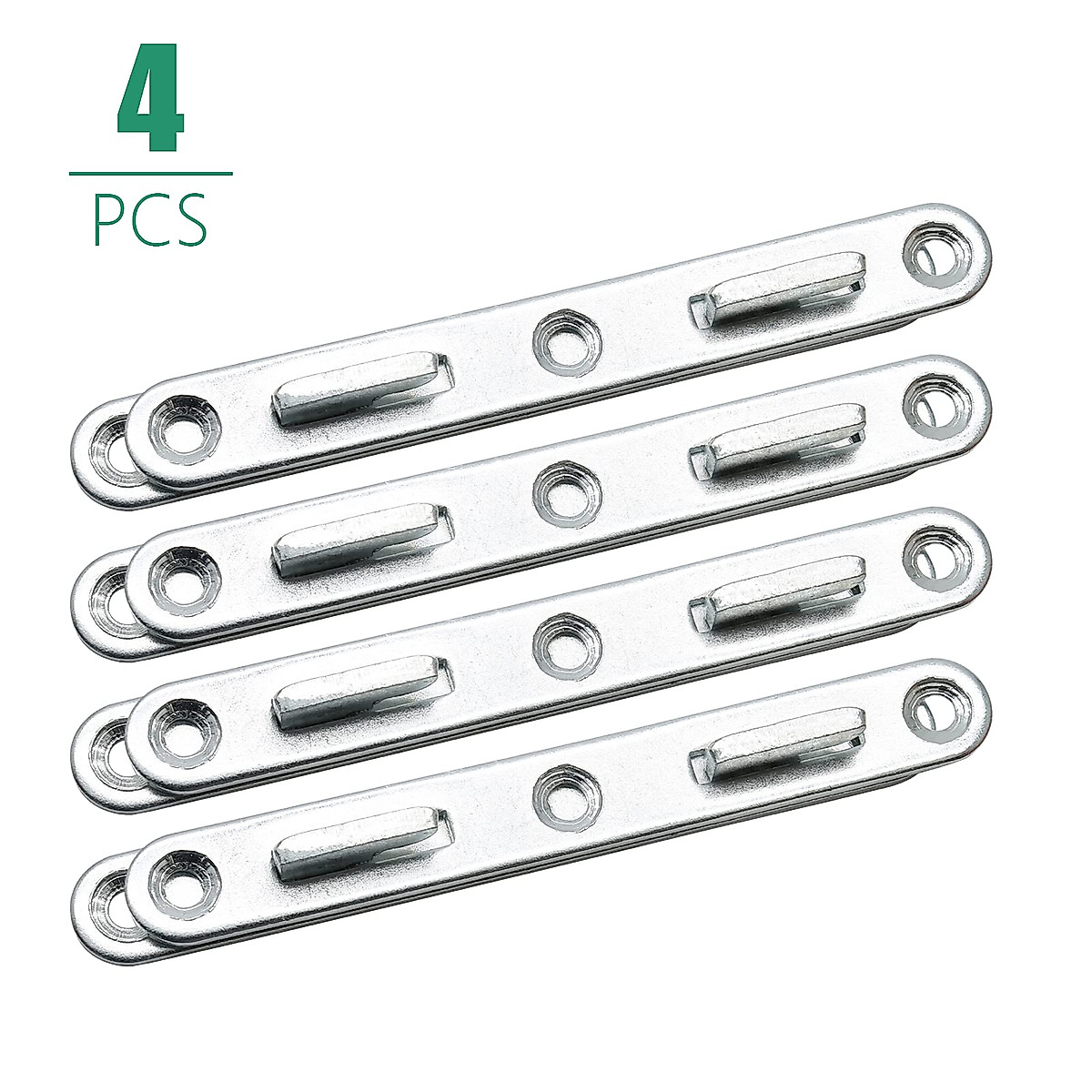 BokWin 4 PCS Wood Bed Rail Connecting Fittings，5 Inch Thicken Bed Rail Fasteners Zinc Round Bed Hook