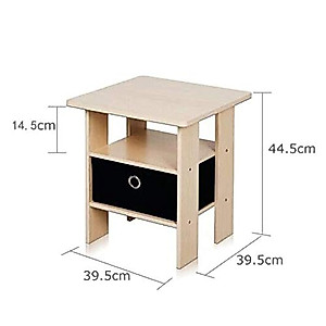 SJYDQ Side Table, Nightstand with Drawer, Narrow End Table for Small Spaces, Stable and Sturdy Construction, Wood Look Accent