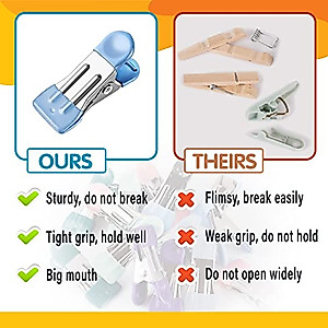 Clothes Pins, 30 Pack Chip Clips, 2.17-inch Clothespins, Bag Clips, Mini Clothes Pins for Photo, Chip Clips Bag Clips Food Clips, Clothes Pins Heavy Duty Outdoor, Bag Clips for Food, Mini Clothespins