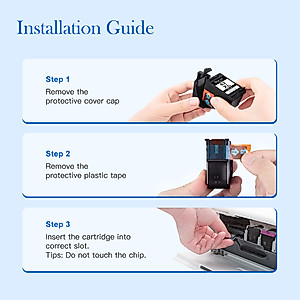 62XL Ink Cartridge Combo Pack Replacement for HP Ink 62 XL Cartridges Compatible with Envy 5540 5660 7640 OfficeJet Mobile 200 250 OfficeJet 5740 8040 Printers (2 Pack: 1 Black, 1 Tri-Color)