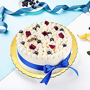 WFPLUS Gold Round Cake Board - Set of 15 Sturdy Cake Boards, 6, 8 and 10 Inch Cake Circle Base, Disposable Pizza Cardboard Circle Tart Decorating Base Stand for Cake Decoration