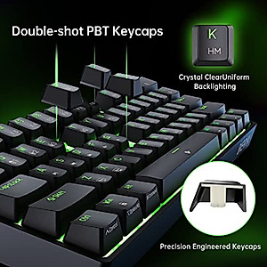 DIERYA DK61E Mechanical Gaming Keyboard, 60% Percent Keyboard w/Hot-swappable, PBT Keycap, Full Keys Programmable, N-Key Rollover, RGB Backlit, USB-C, Ultra-Compact Mini Wired Keyboard w/Blue Switch